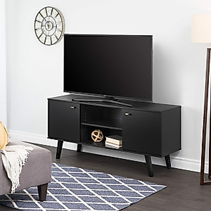 Prepac Milo Mid Century Modern TV Console, 56 Inch, Black