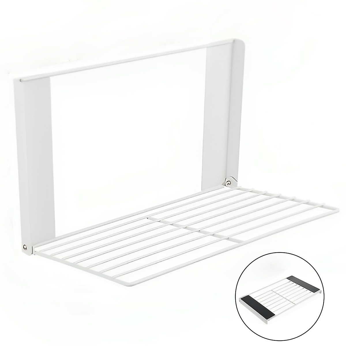 ROLIZOE Magnetic Multi-Purpose Organizer Shelf for Washing Machine Side Storage,Fridge Magnet Organizer Shelf,Towel Storage Rack for Bathroom, Laundry Room Magnetic Folding Shelf（White）