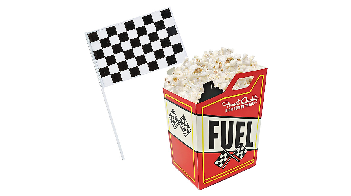 Race Car Party Supplies – 24 Popcorn Boxes & Checkered Flags