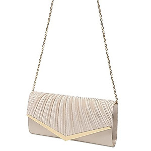 LETODE Clutch Purses for Women Evening Bags and Clutches for Women Envelope Handbags Party Prom Wedding Purse (Apricot)