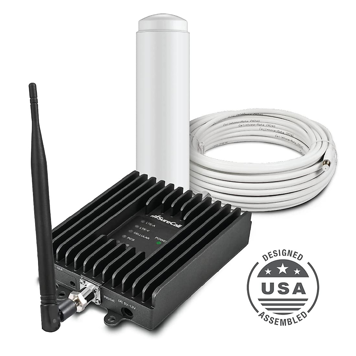 SureCall Fusion2Go 3.0 RV Cell Signal Booster for Motorhome, 5G/4G LTE, Large Vehicles, Permanent Omni Antenna, Multi-User All Carrier Boosts Verizon AT&T Sprint T-Mobile, FCC Approved, USA Company
