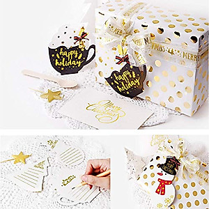 Merry Christmas Cards Holiday Greeting Cards 18 Cards with Red Envelopes and Cute Seals 30 Pack Set Assorted