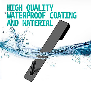 COFTCLMOMT 6.4" Shower Door Hooks, 2-Pack Towel Hooks for Less Than 12mm Frameless Glass Shower Door, Stainless Steel Robe Bathroom Hooks, Bathrobe Hanger (Black)