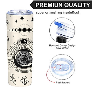 ATHAND Magic Witch Hand Eye 20oz Skinny Tumblers Cup Coffee Mug with Lid Stainless Steel Skinny Tumblers
