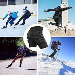 Relaxyee Protective Padded Shorts, Impact Resistance Sportswear Outdoor Impact Protective Gear for Snowboard, Skate, Ski, Skateboard, Unisex, 3D Protection for Hip, Butt and Tailbone (Small)
