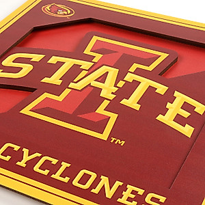 YouTheFan NCAA Iowa State Cyclones 3D Logo Series Wall Art - 12x12