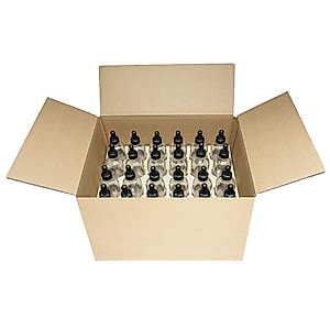 (Pack of 24) 4 oz. Clear Boston Round with Nitrile Rubber Black Graduated Glass Dropper