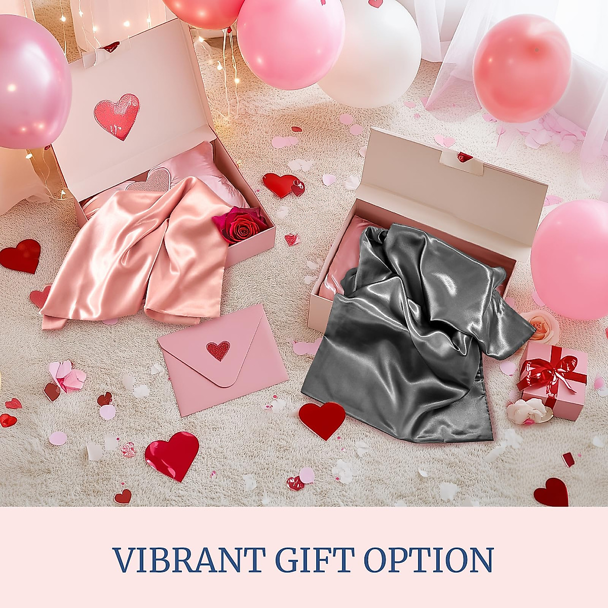 BEDELITE Satin Pillowcase for Hair and Skin, Super Soft Similar to Silk Pillow Cases 4 Pack with Envelope Closure, Cooling Pillowcases for Women Men (20"x26" Standard Size, Black)