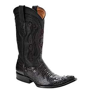 Cuadra Horn Back Crocodile Boots (8.5 D(M) US, Black Cherry)