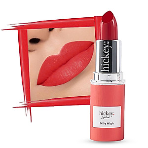 Hickey Lipstick Mile High Organic Perfect Red Lipstick Refill - Long Lasting Lipstick for Women - Hydrating & Moisturizing Shade, Best Lip Color for Women, Gluten-Free & Vegan with Highly Pigmented