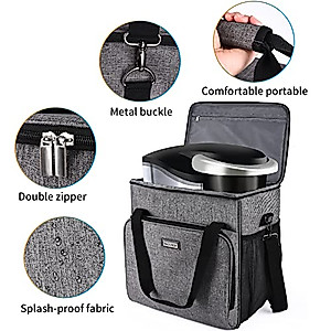 BAGLHER Coffee Maker Storage Bag,Waterproof Travel Carrying Organizer Case,Suitable for Kering Coffee Machines and Other Accessories,Dustproof Tote Bag with Shoulder Strap Grey