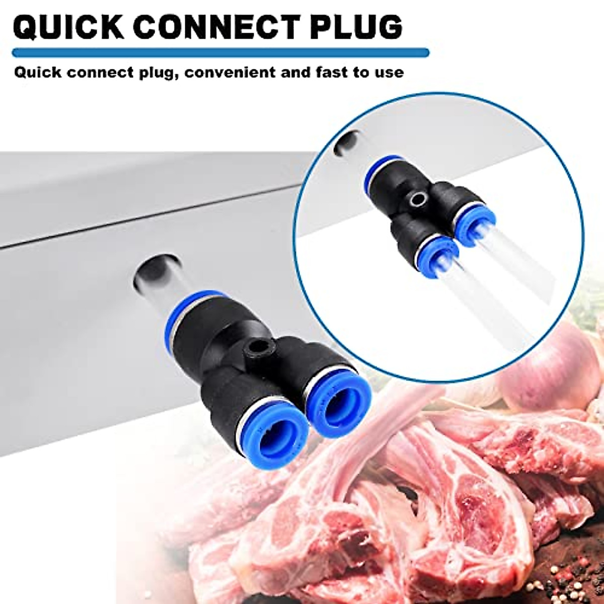 Meat Injector Gun Pump with Hose, Stainless Steel Electric Marinade Injector 70W Meat Syringe Double Gun with 10 Needles for Roast Turkey, Pork, Beef (Double Gun)