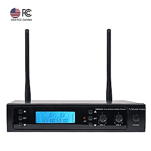 Sound Town 200-Channel Professional UHF Wireless Microphone System with 2 Handheld Microphones, for Church, Business Meeting, Outdoor Wedding and Karaoke