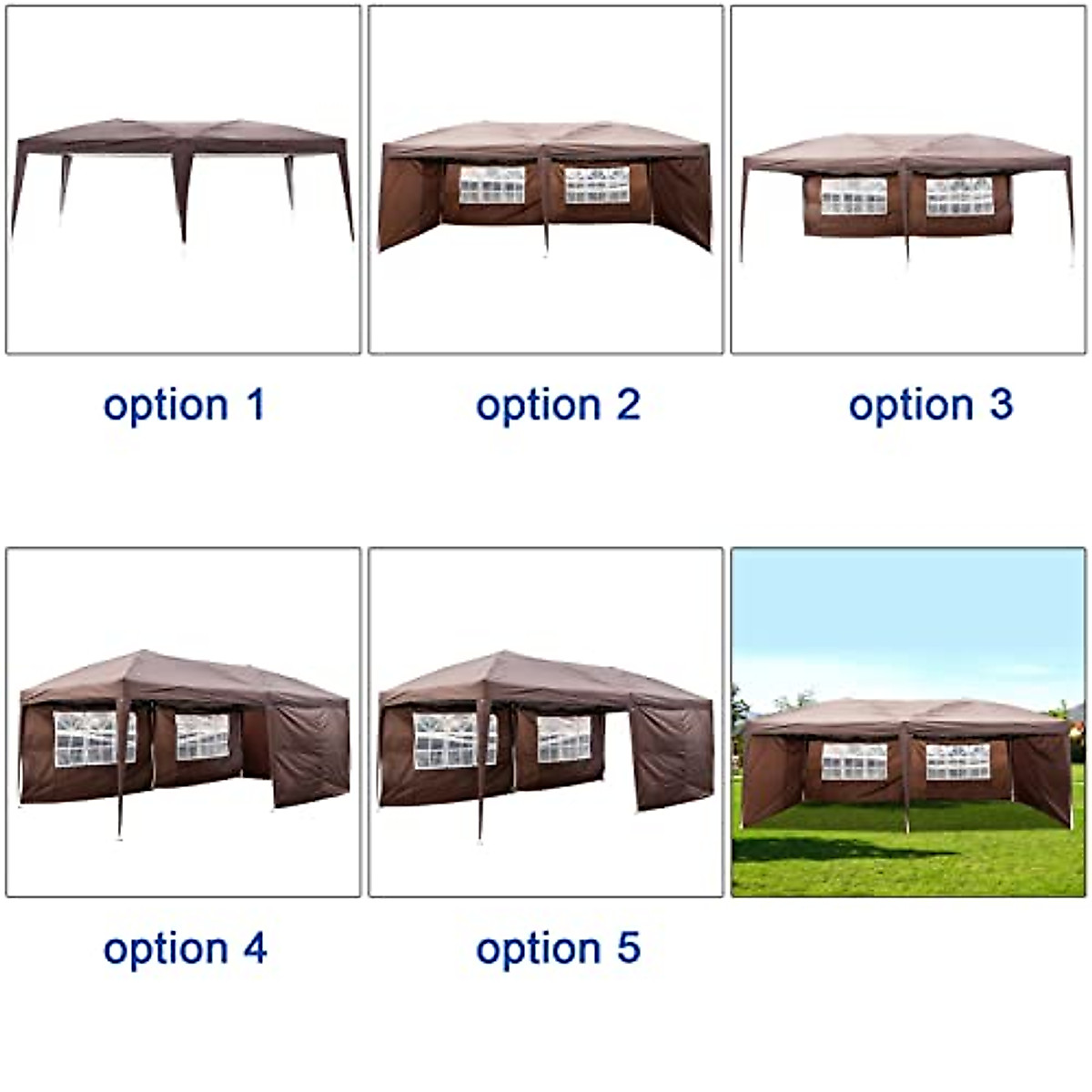 Outvita 10x20ft Ez Pop Up Canopy, Portable Instant Canopy Tent with 4 SideWalls for Outdoor Events, Party, Wedding, Birthday,Graduation