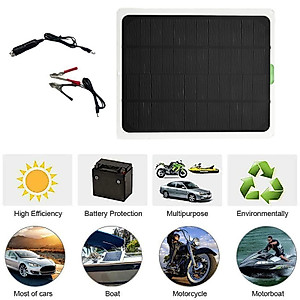 FOLOSAFENAR Portable Solar Panel, DC12V Type C Dual USB Output Solar Power Panel Slow Charging Long Lasting Battery Life 10W for Travel