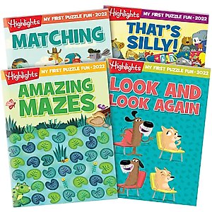 Highlights My First Puzzle Fun 2022 Puzzle Books for Kids Ages 3-6, 4-Book Set of Matching, Mazes, Spot-The-Differences, and More Travel-Friendly Screen Free Brain-Boosting Activities