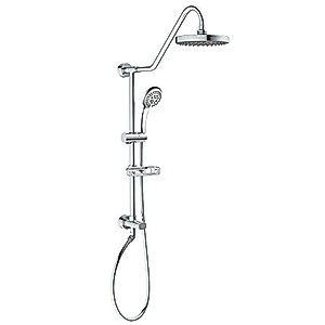 PULSE ShowerSpas 1011-III-CH Kauai III Shower System, with 8" Rain Showerhead, 5-Function Hand Shower, Adjustable Slide Bar and Soap Dish, Polished Chrome Finish