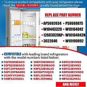 New W10571967 Refrigerator Door Gasket (Gray) - Replacement and Compatible with W10571967, 12683820AP, W10164042, W10164042N, W10199892, W10443320