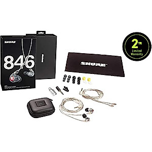 Shure SE846 PRO Wired Earbuds - Professional Sound Isolating Earphones, Four High Definition MicroDrivers and True Subwoofer, Secure In-Ear Fit, Detachable Cable, Durable Quality - Clear (SE846-CL)