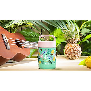 Zak Designs Kids' Vacuum Insulated Stainless Steel Food Jar with Carry Handle, Thermal Container for Travel Meals and Lunch On The Go, 12 oz, Lilo and Stitch