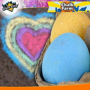 Regal Games Sidewalk Glitter Egg Chalk, 6 Count Chalk, Non-Toxic, Washable, Art Set