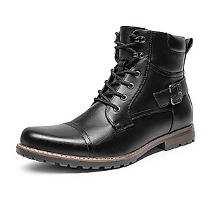 Bruno Marc Men's Motorcycle Combat Boots Casual Zipper Biker Boot, Black, Size 14 M US, Philly-3