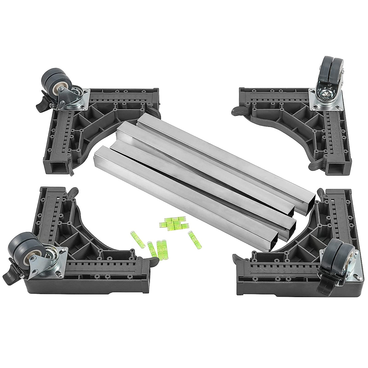 Washing Machine Furniture Dolly, SEHOI 2 Pack Telescopic Movable Trolley with Locking Swivel Wheels, Mobile Roller 4 Wheels Heavy Duty 500 Lbs Weight Limit for Refrigerator, Washing Machine and Dryer