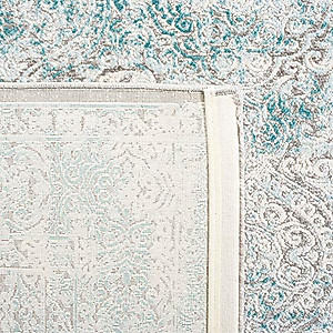 SAFAVIEH Passion Collection Accent Rug - 2'2" x 4', Turquoise & Ivory, Vintage Distressed Design, Non-Shedding & Easy Care, Ideal for High Traffic Areas in Entryway, Living Room, Bedroom (PAS401B)