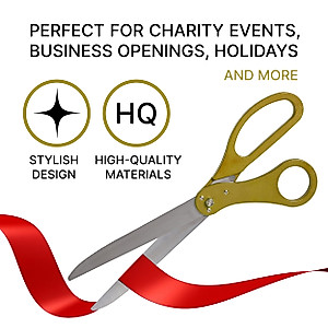 25" Gold Scissors for Grand Opening – Large Heavy Duty Scissors 25 Inch Giant Scissors for Ribbon Cutting Ceremony Gold Giants Ribbon Cutting Scissors for Special Events Inaugurations and Ceremonies