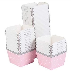 TOYANDONA 100pcs Paper Baking Cup Small Square Cake Wrappers Cupcake Liners Desserts Holders Muffin Cases for Weddings Birthdays Baby Shower (Pink)