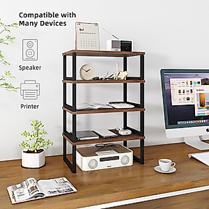 Simple Trending 2-Pack Wooded Monitor Stand Riser, Desk Organizer Stand with Anti-Slip Suction Cup for Laptop, Computer, iMac, Pc, Antique Brown