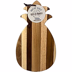 Totally Bamboo Rock & Branch Series Shiplap Pineapple Shaped Wood Serving and Cutting Board | Great for Wall Art