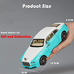 Alloy Collectible Blue Rolls Royce Wraith Toy Pull Back Vehicles Diecast Model Car with Light and Sound