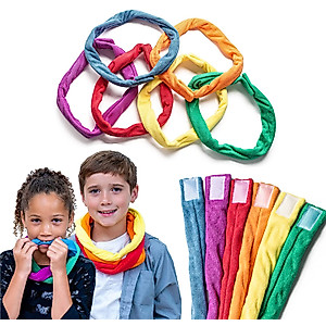Special Supplies Chew Necklaces for Sensory Kids Boys and Girls, 6 Bands, Soft and Super Absorbent Terry Cloth, Shirt and Clothing Oral Stimulation Alternative, Reusable and Washable