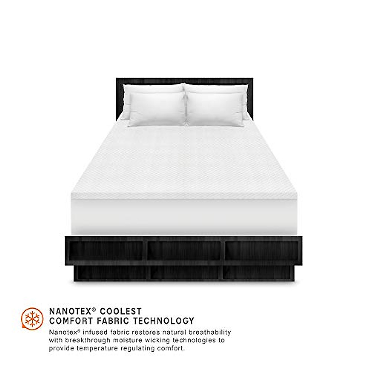 SensorPEDIC 1.5-Inch Coolest Comfort Memory Foam Bed Topper, Full, White