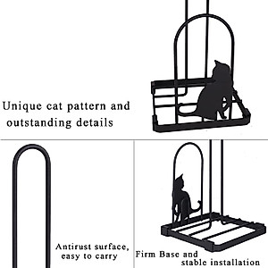 Megier Paper Towel Holder, Kitchen Countertop Paper Tower Stand, Fits Standard Jumbo Roll in Dining Table or Bathroom, Metal Paper Towel Toilet Paper Dispenser with Heavy Duty Base (Black)