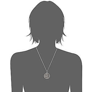 Amazon Essentials Sterling Silver Round Embossed Antique Finish Locket Necklace, 20" (previously Amazon Collection)