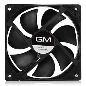 GIM KB-17 PWM Case Fan 120mm High Performance Cooling Quiet Fan, 4 Pin, 200-1800 RPM
