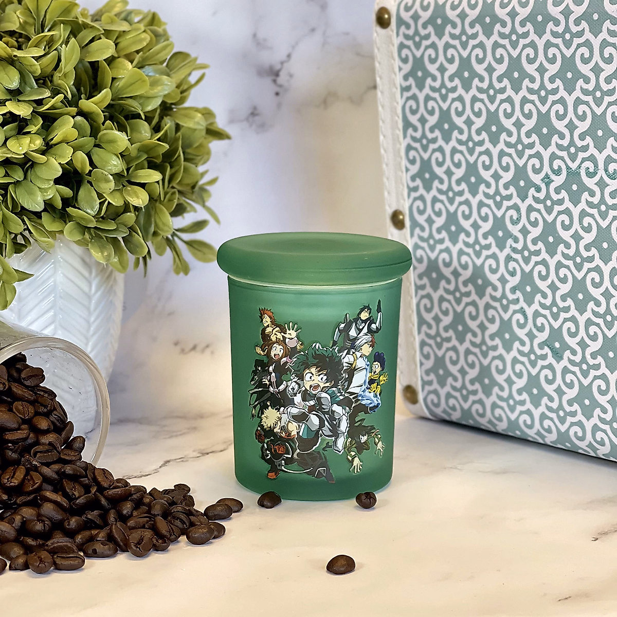 JUST FUNKY My Hero Academia Collector Edition Container | Frosted Glass Container Class-1A Rubber Seal Jar | MHA | Anime Food Container | Home Deco | Offical Licensed