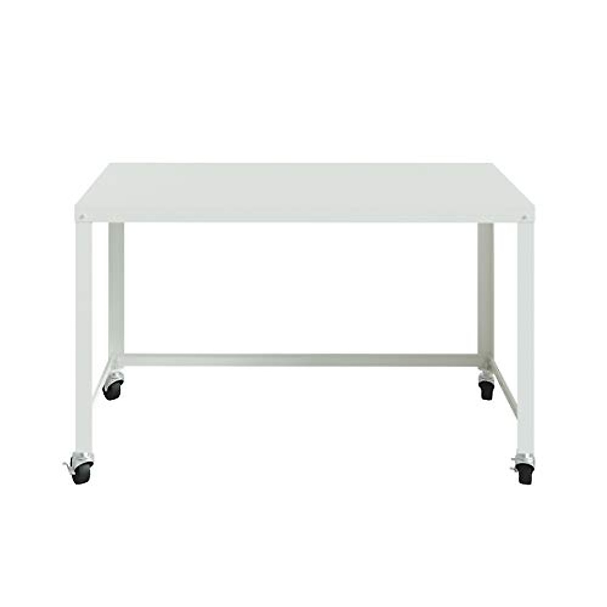 Office Dimensions 21647 White RTA 48" Wide Mobile Metal Desk Workstation Home Office Collection