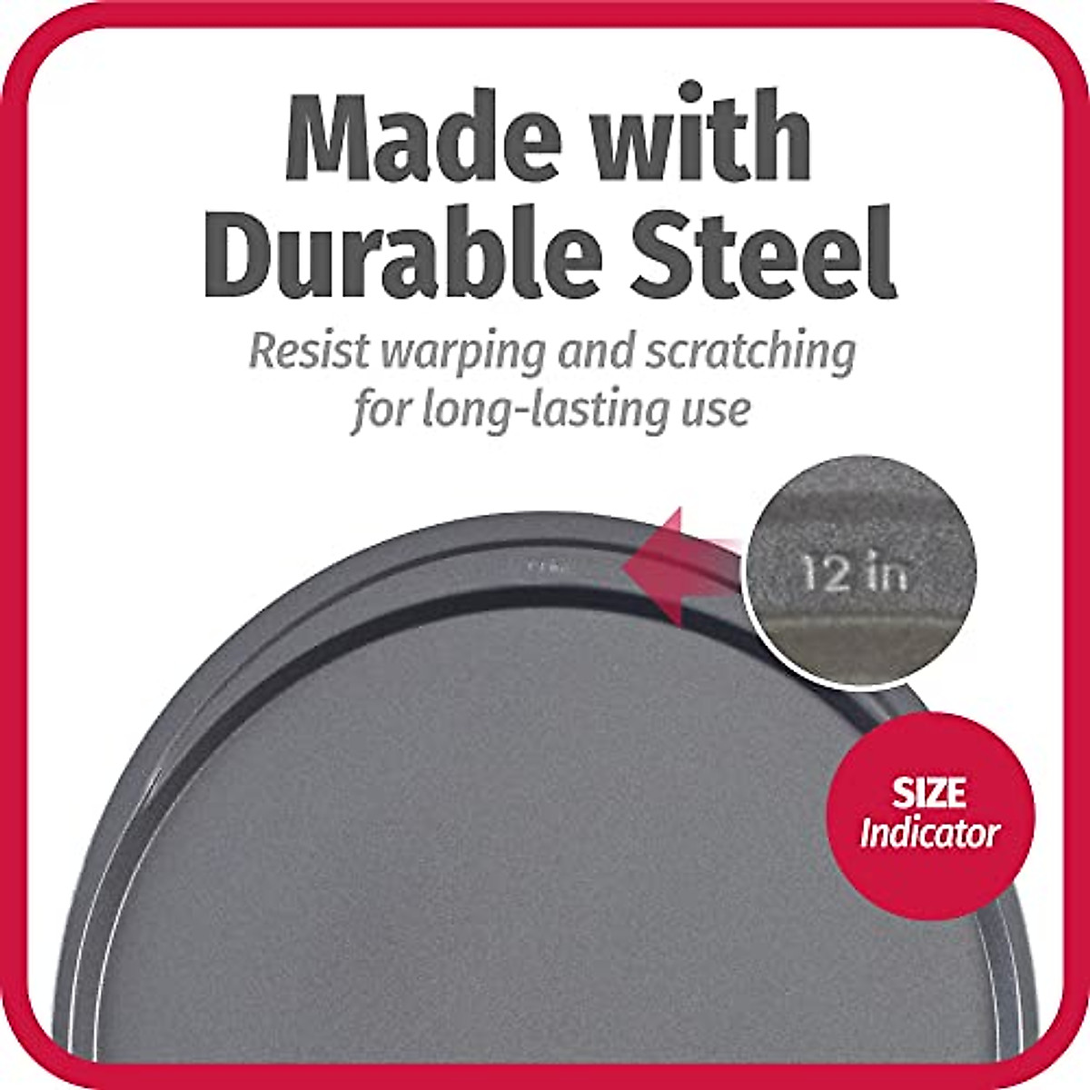 Goodcook 04036 Non-Stick Pizza Pan, 11-3/4 in Dia x 16.4 in L x 14-1/2 in W x 2.8 in H, Steel