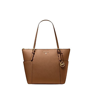 Jet Set Large Saffiano Leather Top-Zip Tote Bag