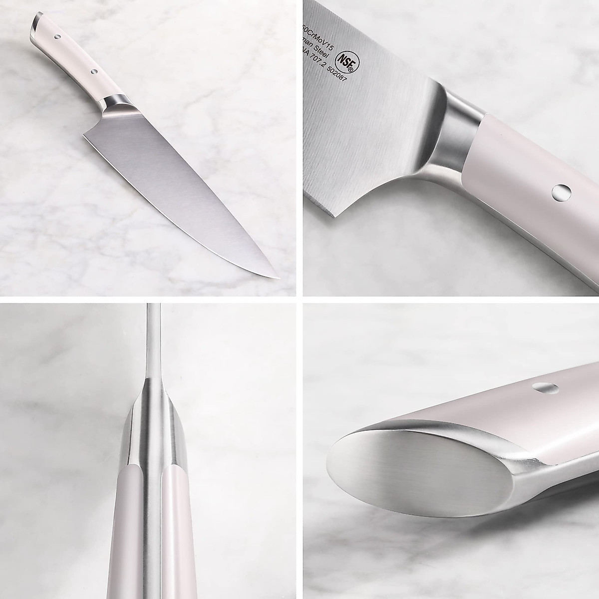 Cangshan HELENA Series German Steel Forged, HUA Knife Block Set (12-Piece, White)