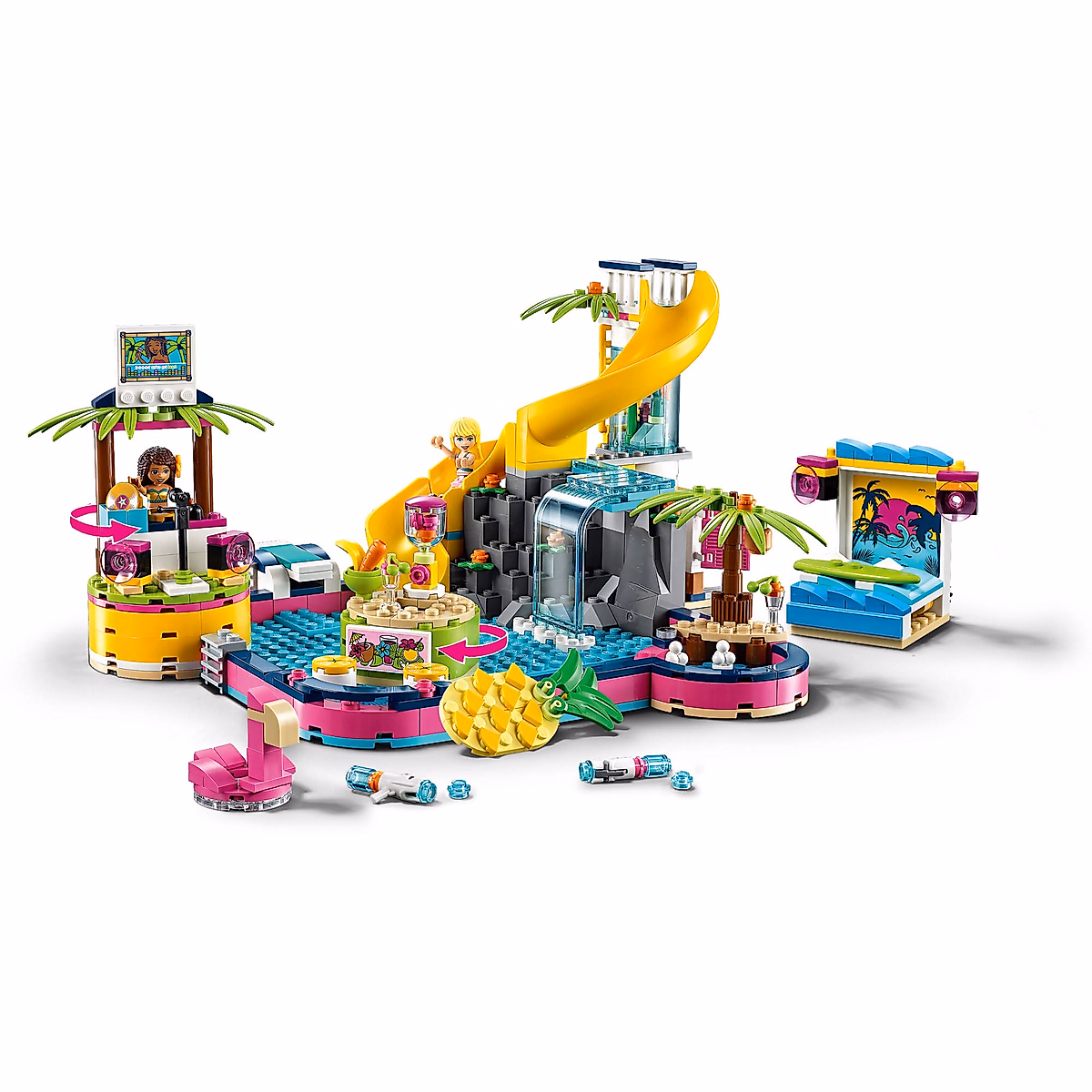 LEGO Friends Andrea's Pool Party 41374 Toy Pool Building Set with Andrea and Stephanie Mini Dolls for Pretend Play, Includes Toy Juice Bar and Wave Machine (468 Pieces)