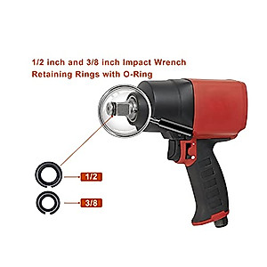 MEFONKOU 1/2" 3/8" Impact Wrench Retaining Socket Rings & with Ring Wrench o ring for Electric Wrench Air Wrench, Impact friction ring, pull ring（10 sets）