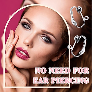 FANCY NOVA 20 Pack Clip-on Earring Converters Hypoallergenic Earring Clip On Backs Parts Components Findings for DIY Earring and Pierced Ears (Silver)