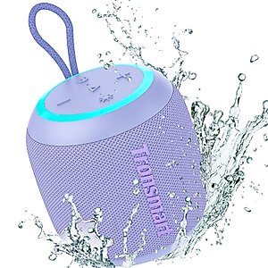 Tronsmart T7 Mini Compact Portable Bluetooth Speaker with Lights, Stereo Sound, Bluetooth 5.3, 18H Playtime, Stereo Pairing, Voice Assistant, IPX7 Waterproof Shower Speaker & Outdoor Speakers(Violet)