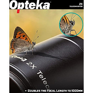 Opteka 500mm/1000mm f/8 Manual Telephoto Lens for Canon EF EOS 90D, 80D, 77D, 70D, 60D, 60Da, 1Ds, Mark III II 7D, 6D, 5D, 5DS, Rebel T8i, T7i, T7s, T7, T6s, T6i, T6, T5i, T5, T4i, SL3, SL2 (White)