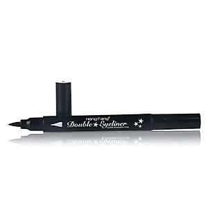 MIOBLET 1PC Super Double-headed Black Liquid Eyeliner Pencil Pen Waterproof Star Heart Moon Flower Shape Seal Stamp Tattoo Eyes Liner Makeup (Star Seal)