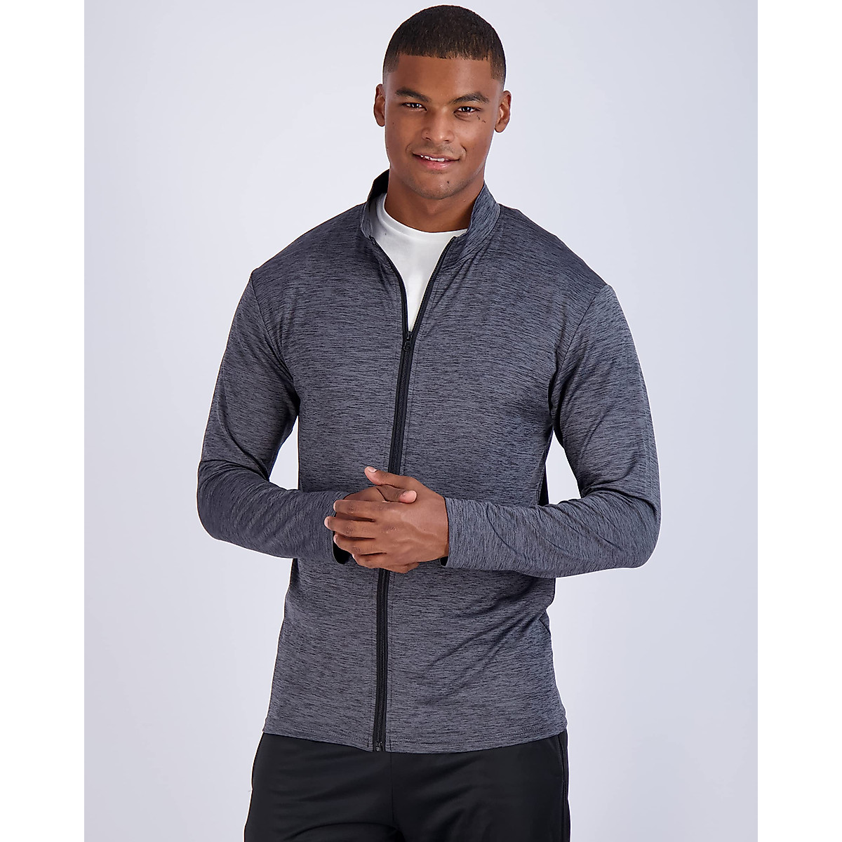 3 Pack: Men’s Quick Dry Fit Long Sleeve Full Zip Up Workout Running Jacket Fitness Sports Casual Outdoor Hiking Performance Active Athletic Wicking Track Hybrid Golf Windbreaker Sweatshirt Set 8, L